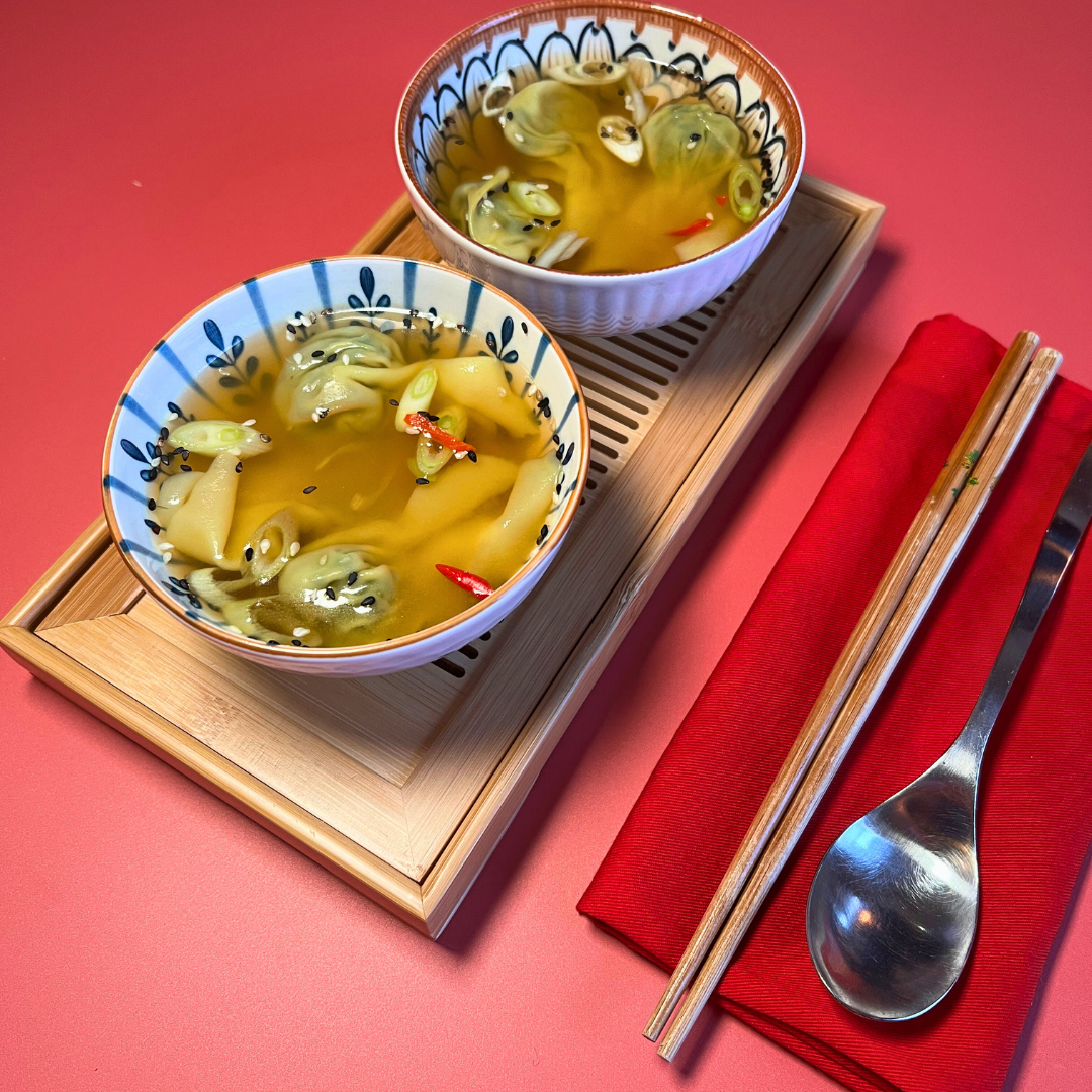 Vegetable Wonton Soup x2 – Fresh Veg Wontons in Broth